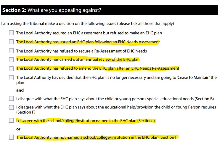 Appeals against Placement (Section I)